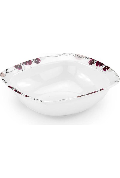 Özgül Melamin 6'lı Triamel Oval Melamin Kase Desenli 14 x 14 cm