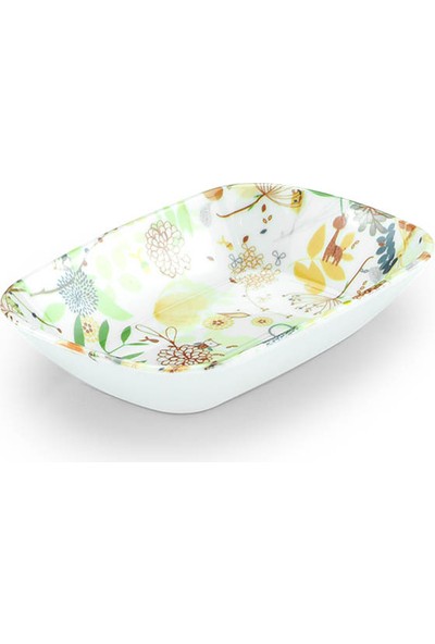 Özgül Melamin Köşeli Melamin Kayık Desenli 17 x 12,5 cm