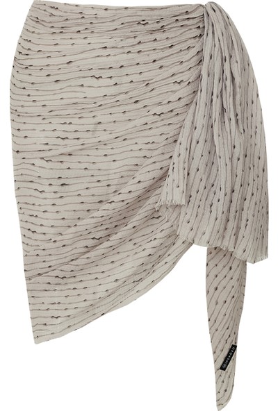 Ipeközü Taş Çizgi Desenli Pamuklu Bürümcük Şal Pareo