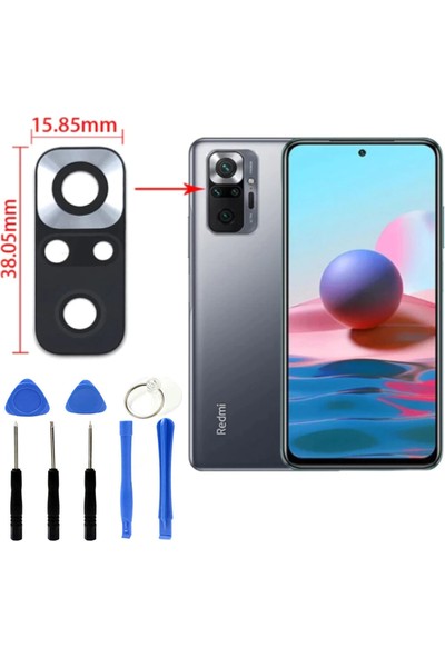 Ceyker GSM Xiaomi Redmi Note 10 Pro Arka Kamera Camı Kamera Camı Lensi Yapışkanlı + Tamir Seti Ceyker GSM Xiaomi Redmi Note 10 Pro Arka Kamera Camı Kamera Camı Lensi Yapışkanlı + Tamir Seti