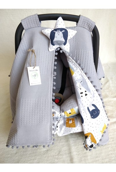 Raduga Collection Puset Örtüsü+Puset Minderi+Puset Çarşafı 3'lü Set Safari Gri