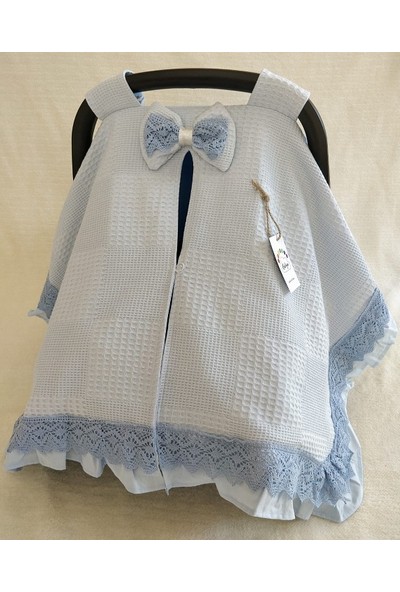 Raduga Collection Puset Örtüsü+Puset Minderi+Puset Çarşafı 3'lü Set Mavi Dantelli-Fırfırlı Raduga Collection Puset Örtüsü+Puset Minderi+Puset Çarşafı 3'lü Set Mavi Dantelli-Fırfırlı