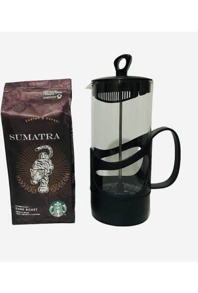 Starbucks Sumatra French Press Öğütülmüş 250 G + French Press Demlik 1000ML