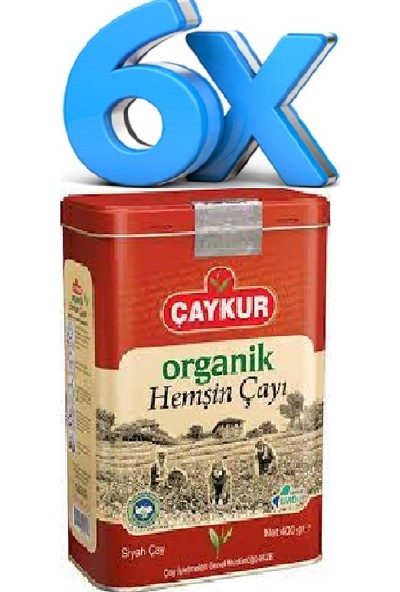 Çaykur Organik Hemşin Çayı Teneke Kutu 400 gr ×6 Adet