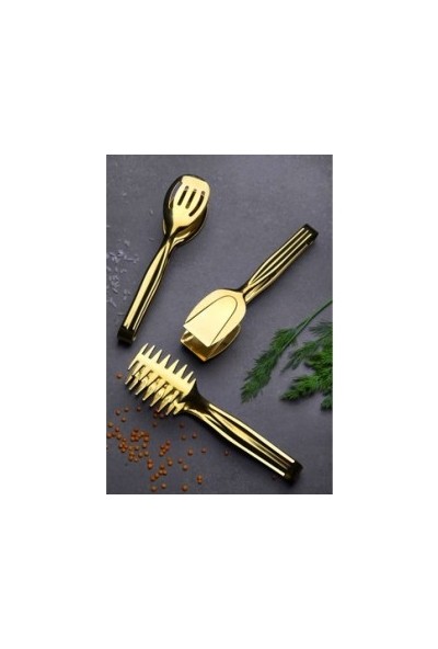 Brondoff 3 Parça Titanyum Gold Maşa Seti Brondoff 3 Parça Titanyum Gold Maşa Seti