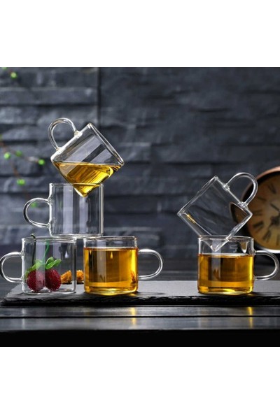 Perotti DG3250 Fausto 6 Parça Borosilikat Cam Çay Kupası