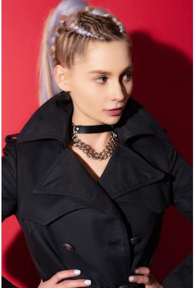 Angels Passion Zincir Detaylı Zarif Deri Choker Tasma - APFT668-S1 Angels Passion Zincir Detaylı Zarif Deri Choker Tasma - APFT668-S1