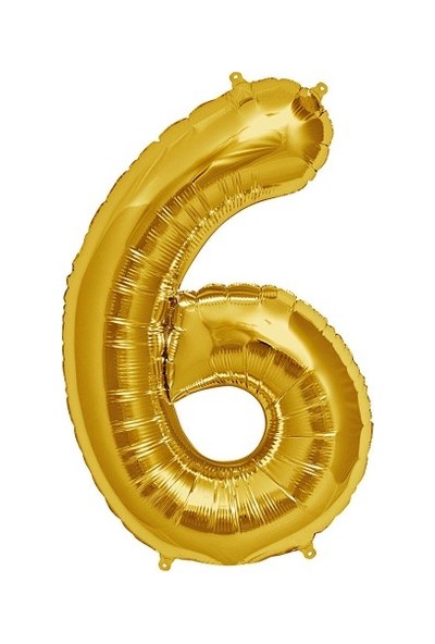Şekilli Supershape Gold Rakam Folyo Balon 6 Numara Şekilli Supershape Gold Rakam Folyo Balon 6 Numara