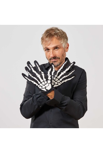 1 Çift Iskelet Eldiveni Yetişkin ve Çocuk Boy