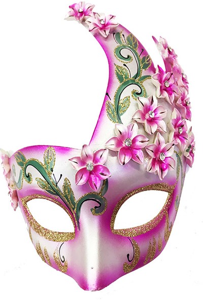 Hosceyiz Avm Çiçekli Orjinal Masquerade Harem Maskesi El Işlemeli Pembe Renk Hosceyiz Avm Çiçekli Orjinal Masquerade Harem Maskesi El Işlemeli Pembe Renk
