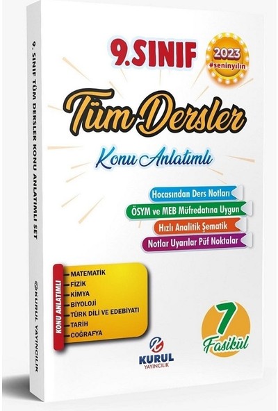 Kurul Yayıncılık 2023 9. Sınıf Tüm Dersler Konu Anlatımlı Kurul Yayıncılık 2023 9. Sınıf Tüm Dersler Konu Anlatımlı