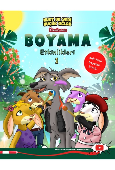 Kurt ve Yedi Küçük Oğlak Boyama Etkinlikleri - 1 - Boyama Kitabı - Ipek Tanyolaç Gürkan
