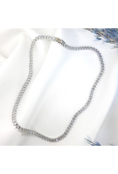 Nur Tuna Zirkon Taşlı Su Yolu Kolye