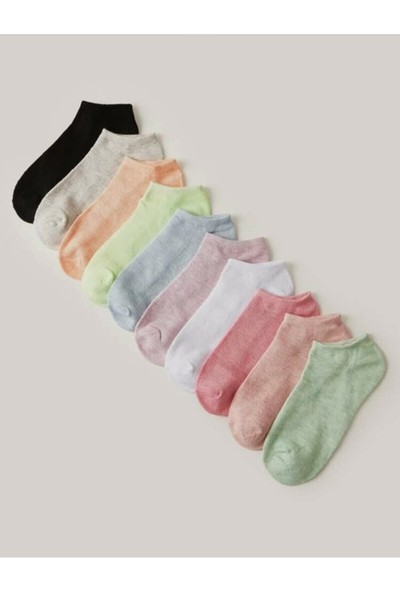 Soytemiz Çorap 10 Çift Koton Karışık Renk Kadın Patik Çorap