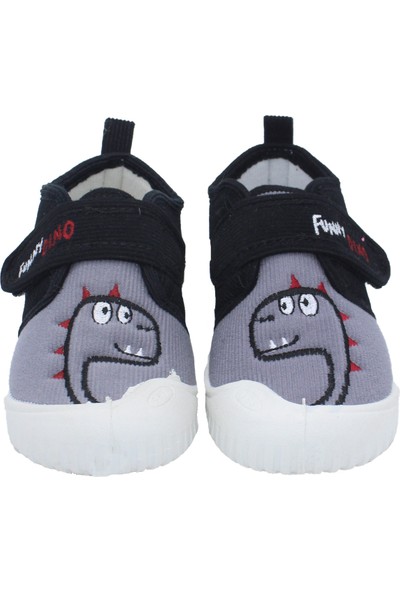 Ortapedik Iç Taban Dinazor Desen Kışlık Anaokulu Kreş ve Günlük Ayakkabı Panduf