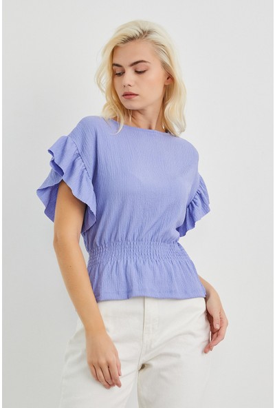 Paulmark Kol Detaylı Beli Lastikli Bluz Paulmark Kol Detaylı Beli Lastikli Bluz