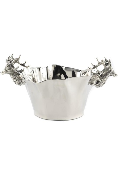 Mikasa Moor Gümüş Geyikli Şampanya Kovası 31X50X24 cm Mikasa Moor Gümüş Geyikli Şampanya Kovası 31X50X24 cm