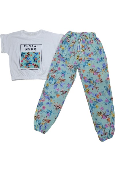 Bonito Kız Çocuk Floral Mood Desenli Pantolonlu Takım Bonito Kız Çocuk Floral Mood Desenli Pantolonlu Takım