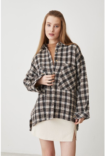 Desenli Gömlek-Kahve