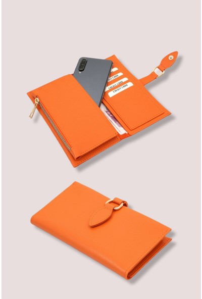 Madamlina Yumuşak Derili Beyaz Tokalı ve Çok Bölmeli Kadın Cüzdan