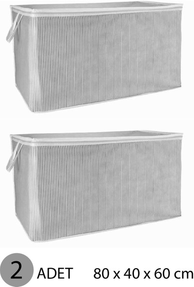 Winbox Yorgan Hurcu Mega Hurç 80X60X40 cm Gri - 2 Adet Winbox Yorgan Hurcu Mega Hurç 80X60X40 cm Gri - 2 Adet