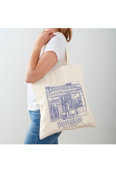 Shakespeare And Company Baskılı Ham Bez Çantası Shakespeare And Company Baskılı Ham Bez Çantası