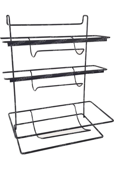 3 Katlı Siyah Metal Streçlik Kağıt Havluluk Folyoluk | Tezgah Üstü | Asılabilir Pratik Düzenleyici 3 Katlı Siyah Metal Streçlik Kağıt Havluluk Folyoluk | Tezgah Üstü | Asılabilir Pratik Düzenleyici