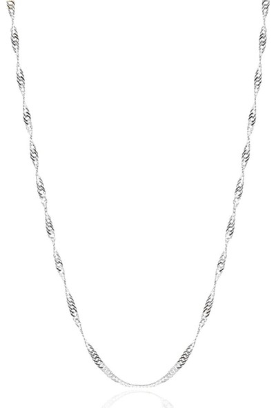 Velcci Kadın Gümüş Singapur Burgulu Zincir Burgu Kolye Özel 1.2mm Mücevher Velcci Kadın Gümüş Singapur Burgulu Zincir Burgu Kolye Özel 1.2mm Mücevher