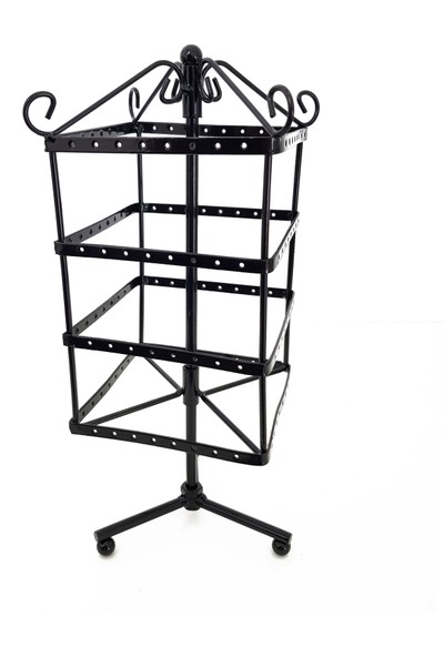 Chavin Siyah Metal 4 Katlı Dönen Bayan Küpe Standı Dekor ST1-33SYX Chavin Siyah Metal 4 Katlı Dönen Bayan Küpe Standı Dekor ST1-33SYX