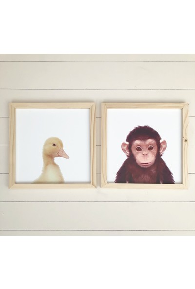 Çocuk Odası Ikili Hayvan Ahşap Çerçeveli Set Çocuk Odası Ikili Hayvan Ahşap Çerçeveli Set
