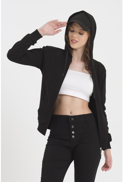 Rodi Fermuarlı Kapüşonlu Basic Örme Ince SWEATSHIRT DS22YB110163