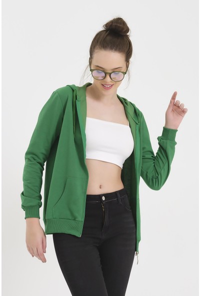 Rodi Fermuarlı Kapüşonlu Basic Örme Ince SWEATSHIRT DS22YB110163