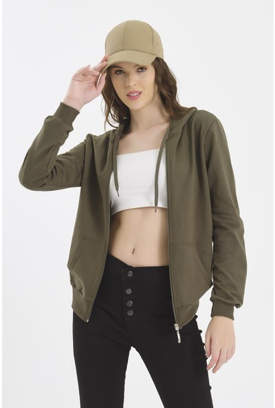 Rodi Fermuarlı Kapüşonlu Basic Örme Ince SWEATSHIRT DS22YB110163