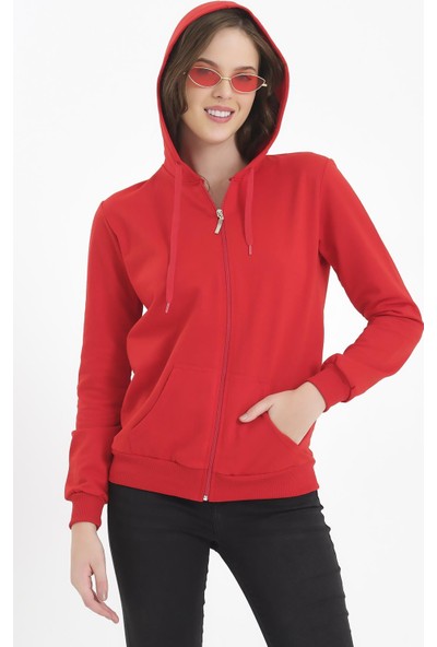 Rodi Fermuarlı Kapüşonlu Basic Örme Ince SWEATSHIRT DS22YB110163