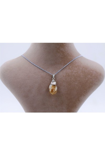 Takı Ağacı Sitrin Ham Diş Kolye