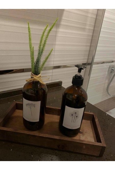 Yamego Kahverengi Ahşap Sunum Tepsisi