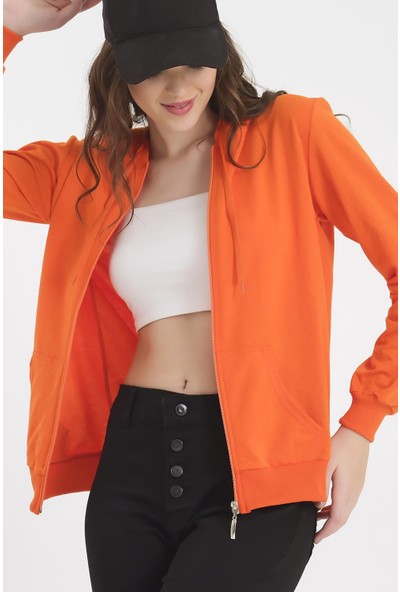 Rodi Fermuarlı Kapüşonlu Basic Örme Ince SWEATSHIRT DS22YB110163