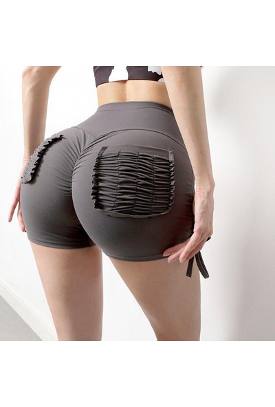 Yüksek Bel Spor Şort Kadın Yaz Kalçalar Dar Streç Koşu Cep Yoga Spor Pantolon Sıcak Pantolon Yüksek Bel Spor Şort Kadın Yaz Kalçalar Dar Streç Koşu Cep Yoga Spor Pantolon Sıcak Pantolon