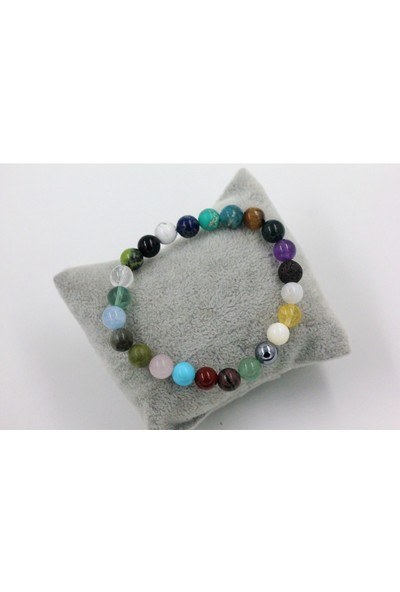 Takı Ağacı 24 Farklı Doğal Taş Bileklik 8 mm Takı Ağacı 24 Farklı Doğal Taş Bileklik 8 mm