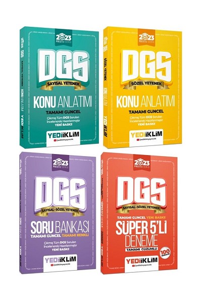 Yediiklim Yayınları 2023 DGS Sayısal - Sözel Yetenek Konu - Soru - 5'li Deneme Yediiklim Yayınları 2023 DGS Sayısal - Sözel Yetenek Konu - Soru - 5'li Deneme