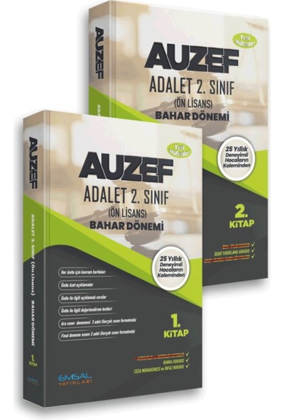 Emsal Yayınları Auzef Adalet (Istanbul Ünv) 2 Sınıf 4 Yarıyıl Bahar Dönemi Tüm Dersler Konu Soru 2 Li Set (Ciltli) Emsal Yayınları Auzef Adalet (Istanbul Ünv) 2 Sınıf 4 Yarıyıl Bahar Dönemi Tüm Dersler Konu Soru 2 Li Set (Ciltli)