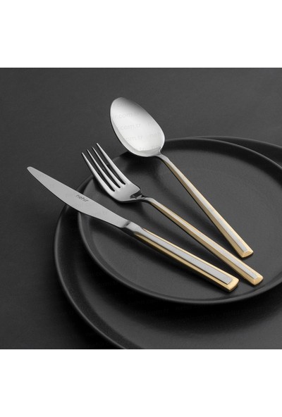 Nehir Milano Altın Sade 89 Parça Deri Kutulu Çatal Kaşık Bıçak Takımı Nehir Milano Altın Sade 89 Parça Deri Kutulu Çatal Kaşık Bıçak Takımı