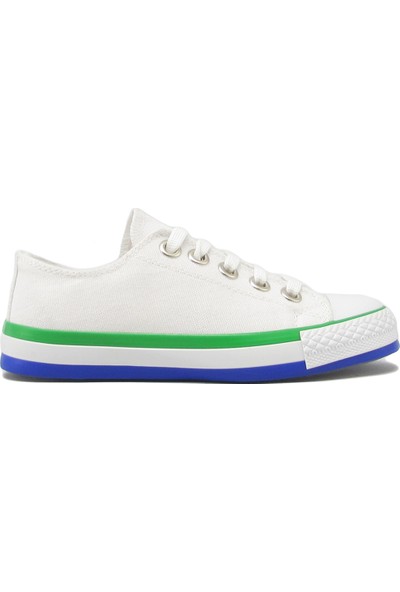 Kanuga MAGL1208 Beyaz Çocuk Bağlı Kısa Converse