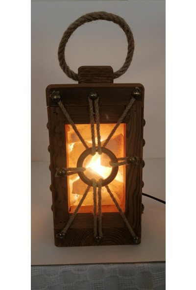 Bulut Tuz Löküs Orta Boy Ipli Tahta Kafes Tuz Lambası