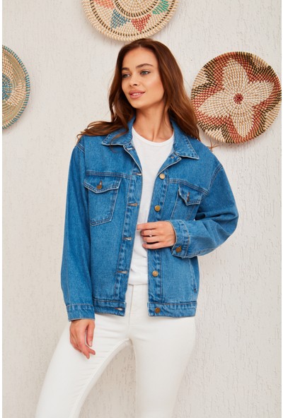 Minharir Lexa Buz Mavi Kapaklı Cep Detay Denim Ceket Minharir Lexa Buz Mavi Kapaklı Cep Detay Denim Ceket
