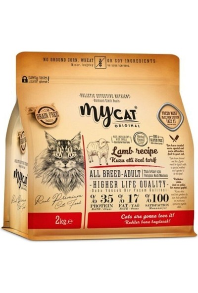 Mycat Low Grain Kuzu Etli All Breed - Tüm Irklar Için Kedi Maması 2 kg x 2 Adet Mycat Low Grain Kuzu Etli All Breed - Tüm Irklar Için Kedi Maması 2 kg x 2 Adet