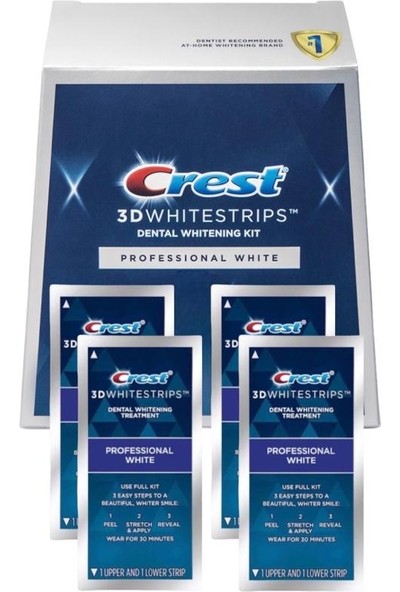 Crest 3D White Professional White Diş Beyazlatma Bantları - 8 Bant - 4'lı Crest 3D White Professional White Diş Beyazlatma Bantları - 8 Bant - 4'lı