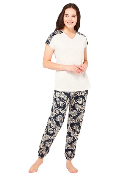 Mod Collection V Yaka Kadın Pijama Takım 3682