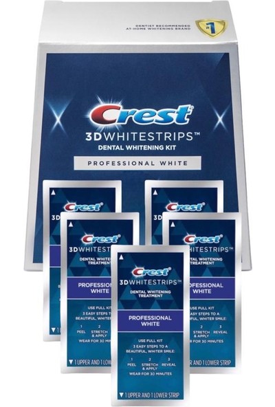 Crest 3D White Professional White Diş Beyazlatma Bantları - 10 Bant - 5'lı Crest 3D White Professional White Diş Beyazlatma Bantları - 10 Bant - 5'lı