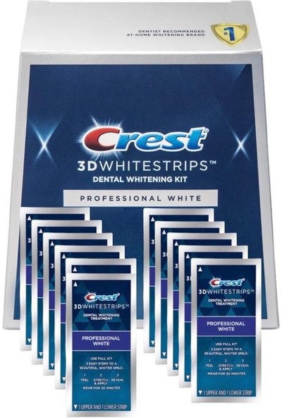 Crest 3D White Professional White Diş Beyazlatma Bantları -22 Bant - 11'li Crest 3D White Professional White Diş Beyazlatma Bantları -22 Bant - 11'li